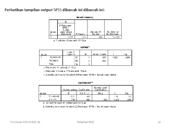 PELATIHAN SPSS DAN APLIKASINYA UJI MODERASI VARIABEL DUMMY