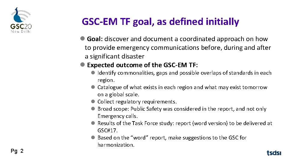 GSCEM TF goal as defined initially Goal discover