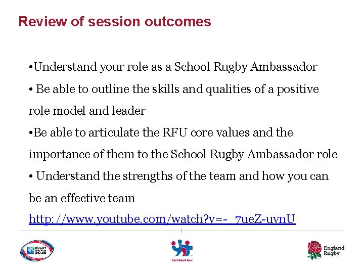 Understanding your role as a School Rugby Ambassador
