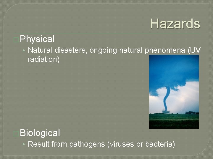 Environmental Health Biological Hazards Common Hazards Heart disease