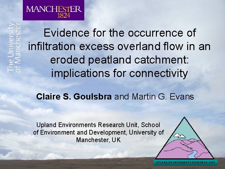 Evidence for the occurrence of infiltration excess overland
