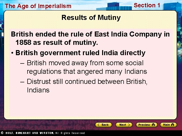 The Age of Imperialism Section 1 The Age
