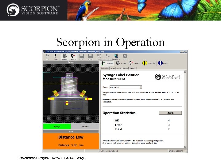 Introduction to Scorpion Demo 1 Label on Syringe