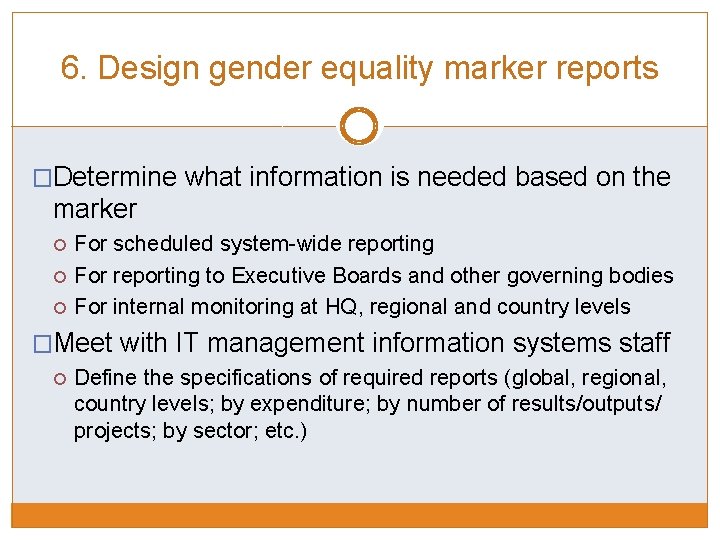 Steps to Develop a Gender Equality Marker SEPTEMBER