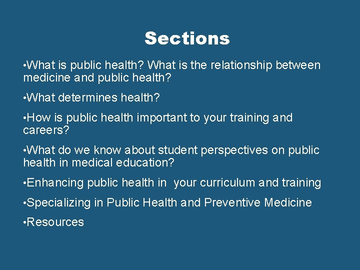 Understanding Public Health in Medical Education Supported by