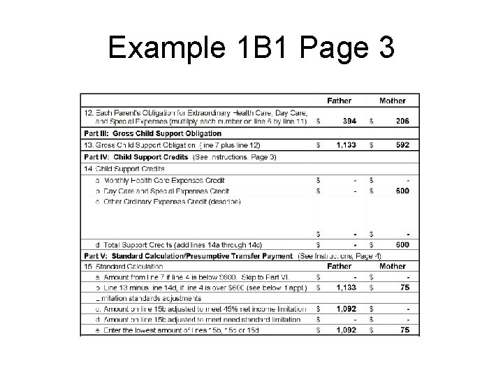 WORKSHEET CALCULATION EXAMPLES Basic facts Mom and Dad