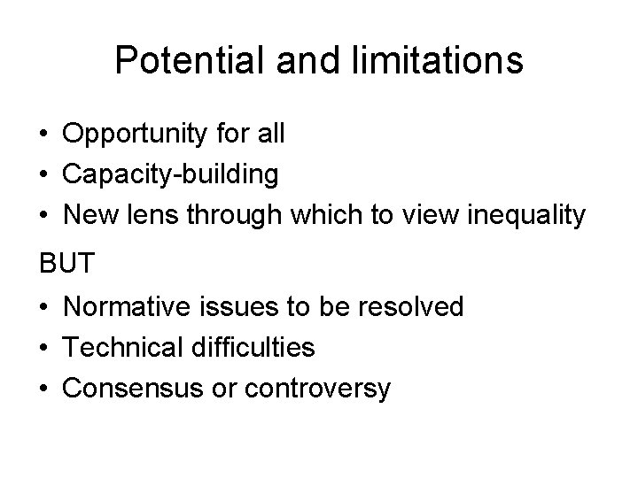 The Capabilities Framework theory and applications Tania Burchardt