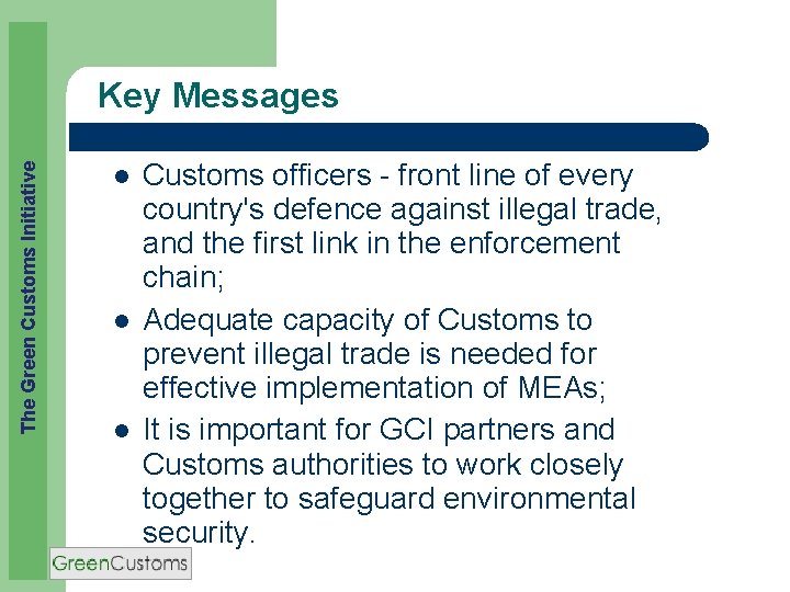The Green Customs Initiative Prepared by Green Customs