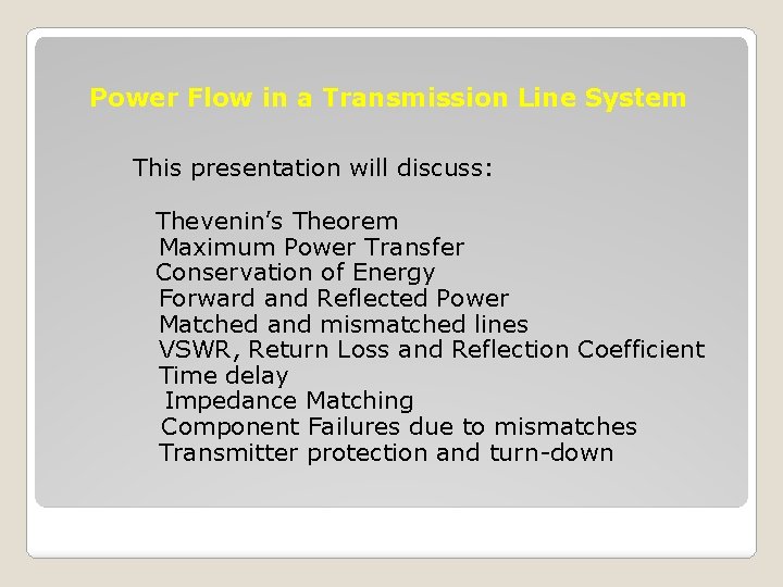 Power Flow in a Transmission Line System This