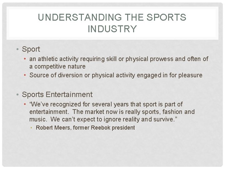 WHAT IS SPORTS ENTERTAINMENT MARKETING QUESTION Do you
