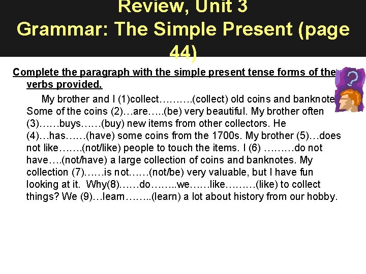 Review Unit 1 Vocabulary for Comprehension p 5