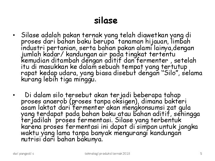 Praktikum pengawetan hijauan pakan ternak dengan pembuatan 1