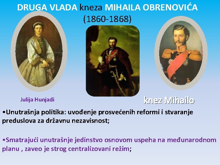 DRUGA VLADAVINA MILOA i MIHAILA OBRENOVIA DRUGA VLADAVINA