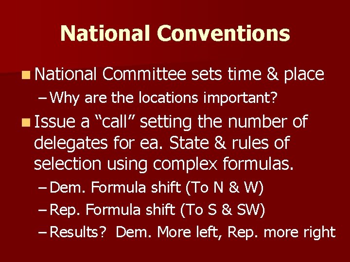 Party Structure Today Chapter 9 Theme B Parties