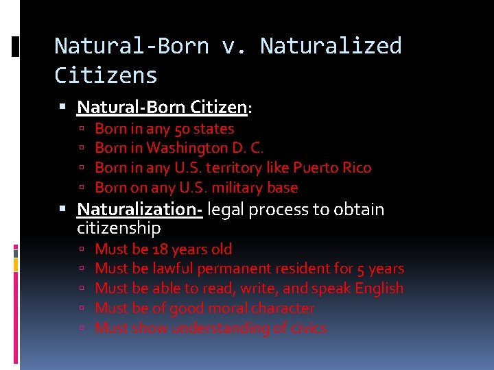 Becoming a Citizen What is Civics Citizens members