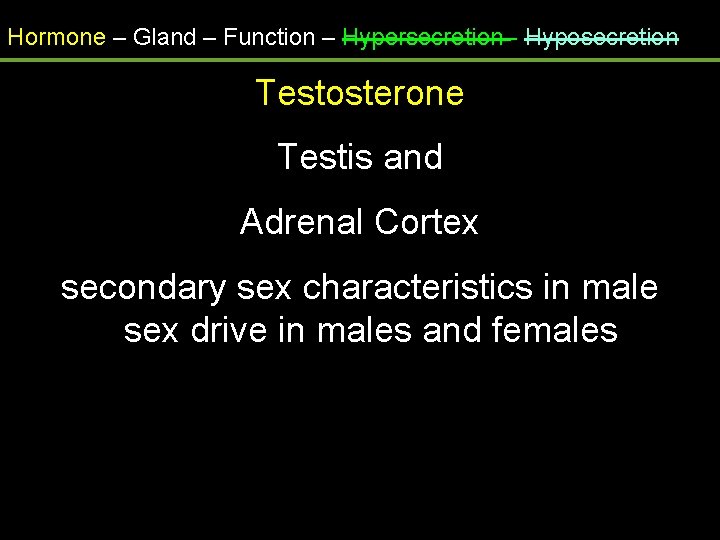 Hormone Gland Function Hypersecretion Hyposecretion Endocrine Lab Review