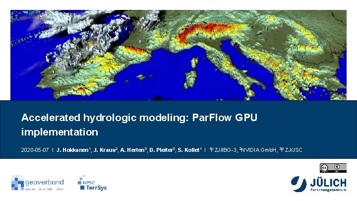 Accelerated hydrologic modeling Par Flow GPU implementation 2020