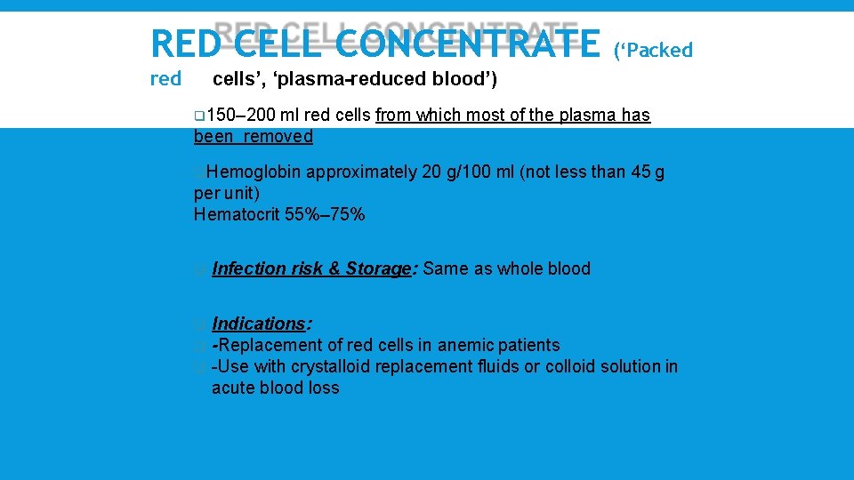 HOMEOSTASIS blood transfusion and products Abdurrahman Sarisi DEFINITION