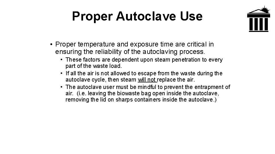 UNCPembroke Autoclave Safety Introduction North Carolina medical waste