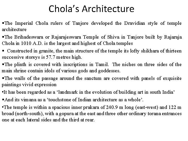 Cholas Architecture The Imperial Chola rulers of Tanjore