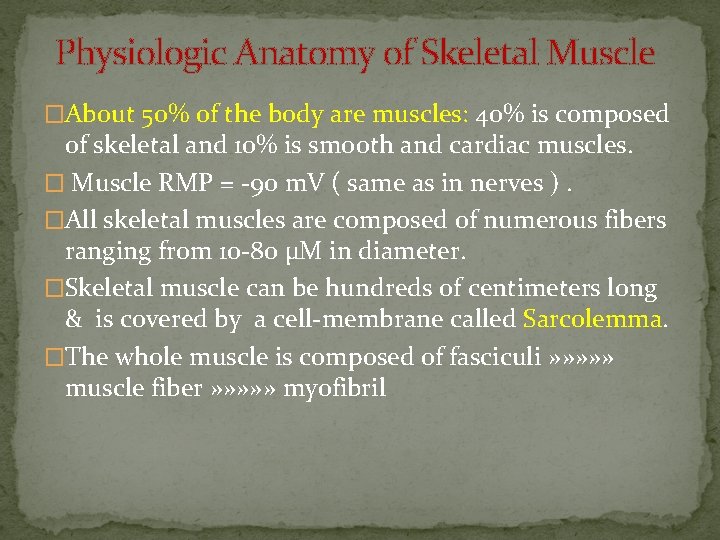 Physiology of Skeletal Muscle Contraction Dr Mohammed Alotaibi