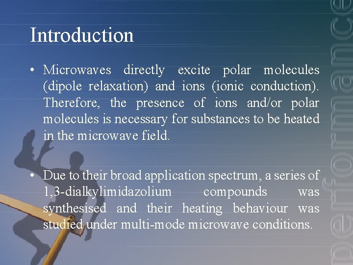 Ionic liquids and their heating behaviour during microwave