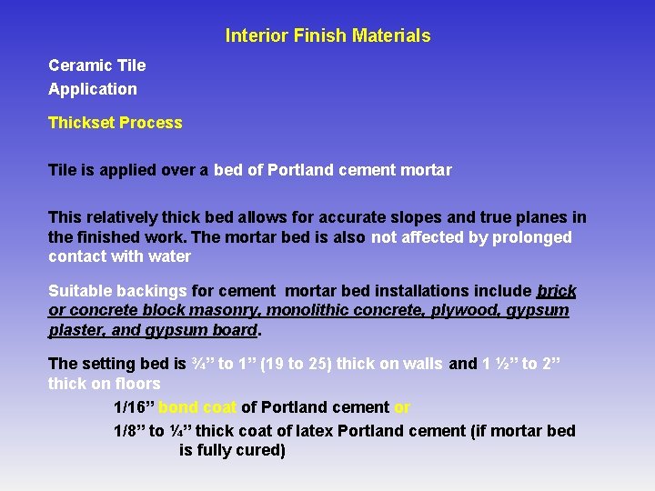 Interior Finish Materials Sound transmission Partition assemblies are