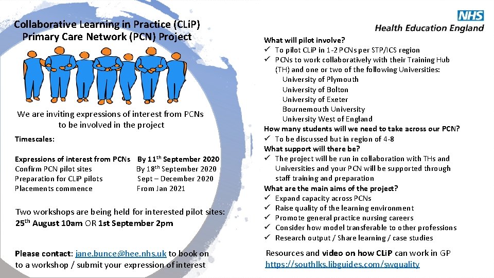 Collaborative Learning in Practice CLi P Primary Care