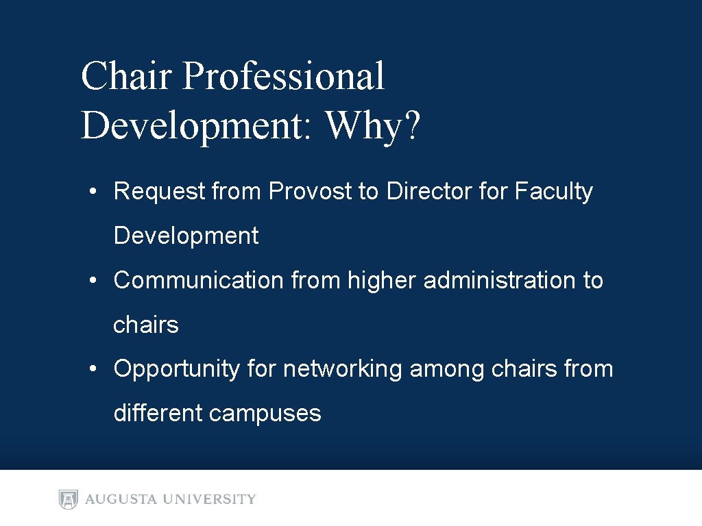 Developing and Supporting the Diversity of Chairperson Roles