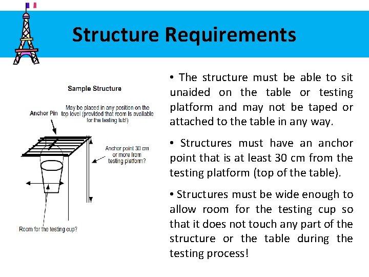 Super Structures The challenge Build the structure that
