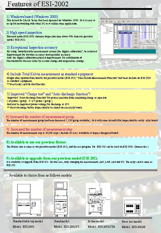INCircuit Tester ESI2002 ESI2002 ST Windows Based High