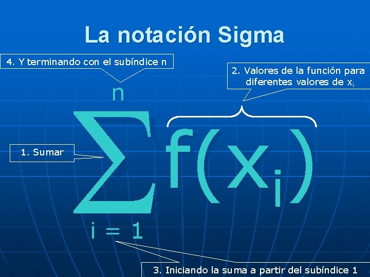LA NOTACIN SIGMA La notacin Sigma 4 Y