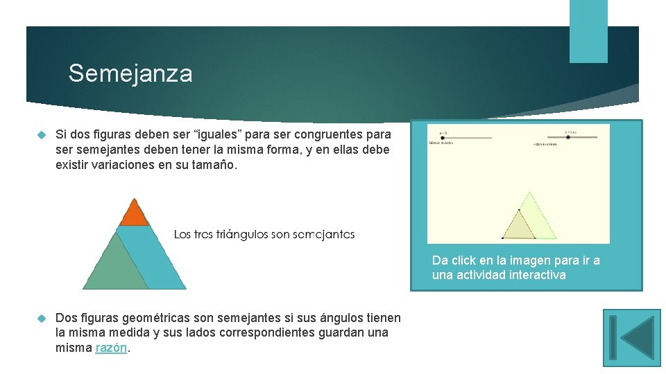 Semejanza y congruencia relaciones entre figuras geomtricas GRADO