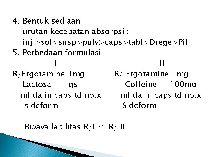 BIOAVAILABILITAS OBAT Oleh Lusiani Tjandra S Si Apt