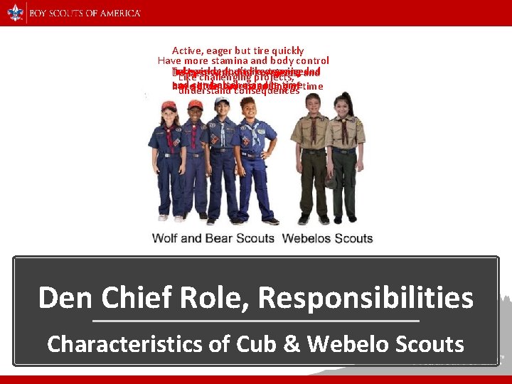 Cub Scout Den Chief Training University of Scouting