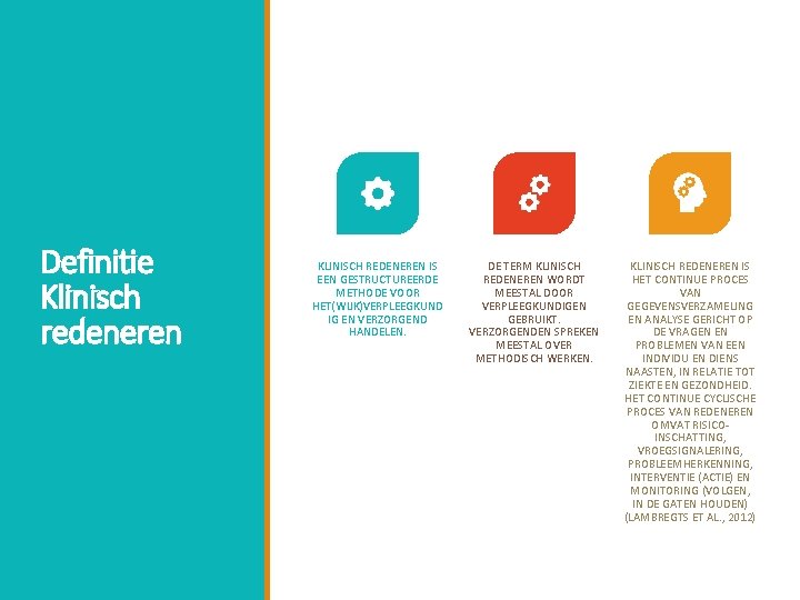 Klinisch redeneren methodisch werken Klinisch redeneren Doelen Je