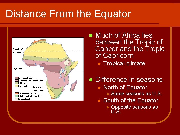 Africa Physical Geography Chapter 11 Lesson 1 Objectives