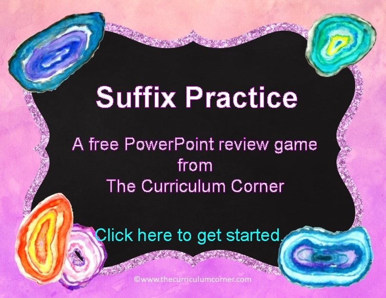 Suffix Practice A free Power Point review game