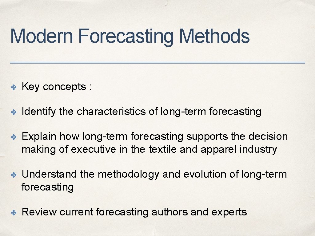 Modern Forecasting Methods Fashion Forecasting Prof Guidato Modern