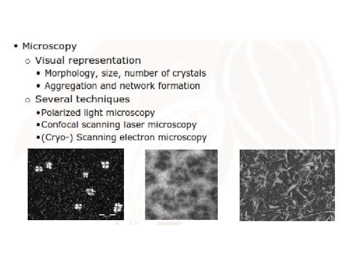Microstructure of Fat Crystal FATS At room temperature