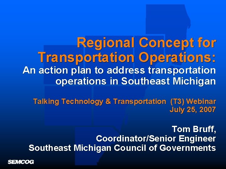 Regional Concept for Transportation Operations An action plan