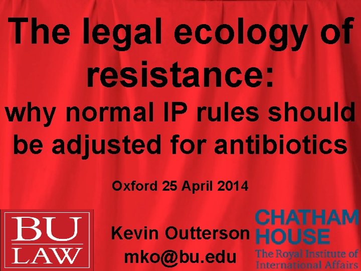 The legal ecology of resistance why normal IP