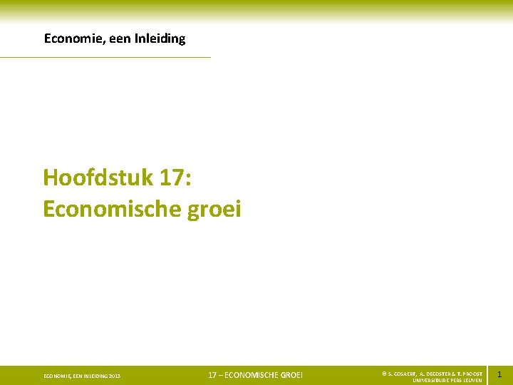Economie een Inleiding Hoofdstuk 17 Economische groei ECONOMIE