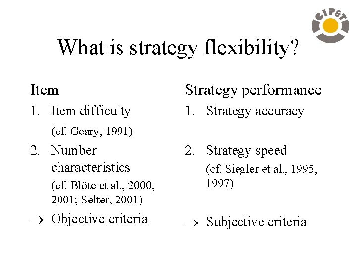 Strategy flexibility in the number domain up to
