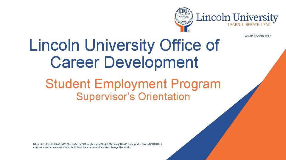 Lincoln University Office of Career Development Student Employment