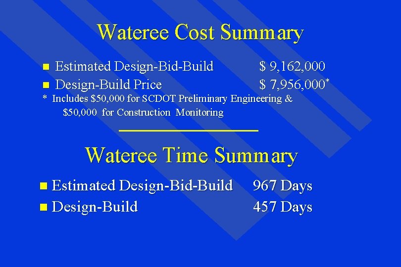 The DesignBuild Experience Southern Connector 206 million Wateree