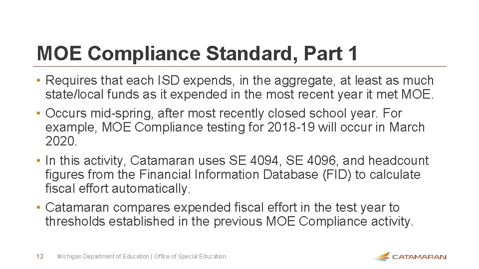 Welcome The Maintenance of Effort Compliance training webinar