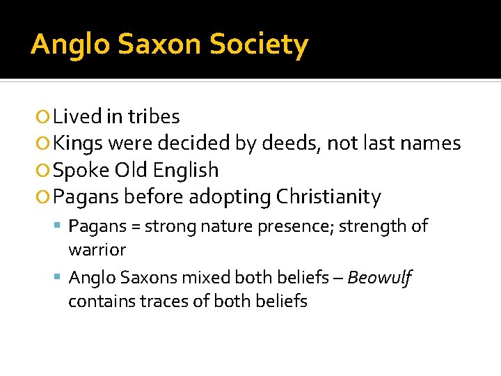 Introduction to the Old English Period of British