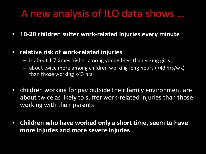 Stopping child labour Protecting young workers HEALTH IS