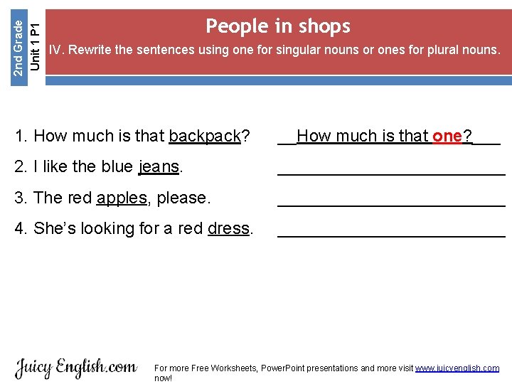 Unit 1 P 1 2 nd Grade People